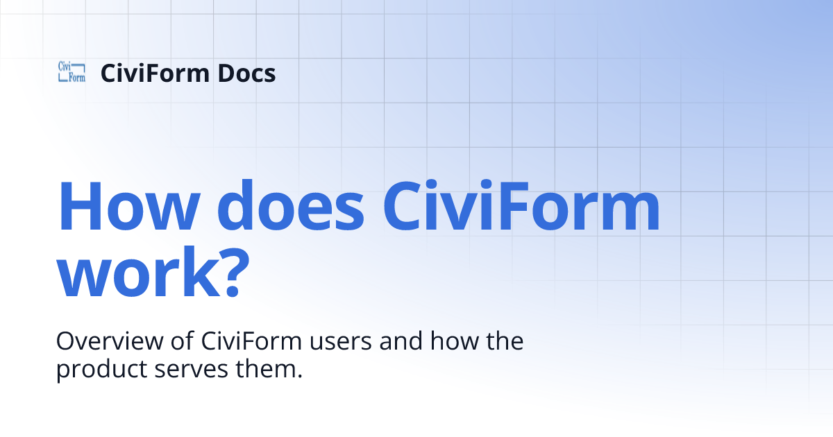 How does CiviForm work? | CiviForm Docs